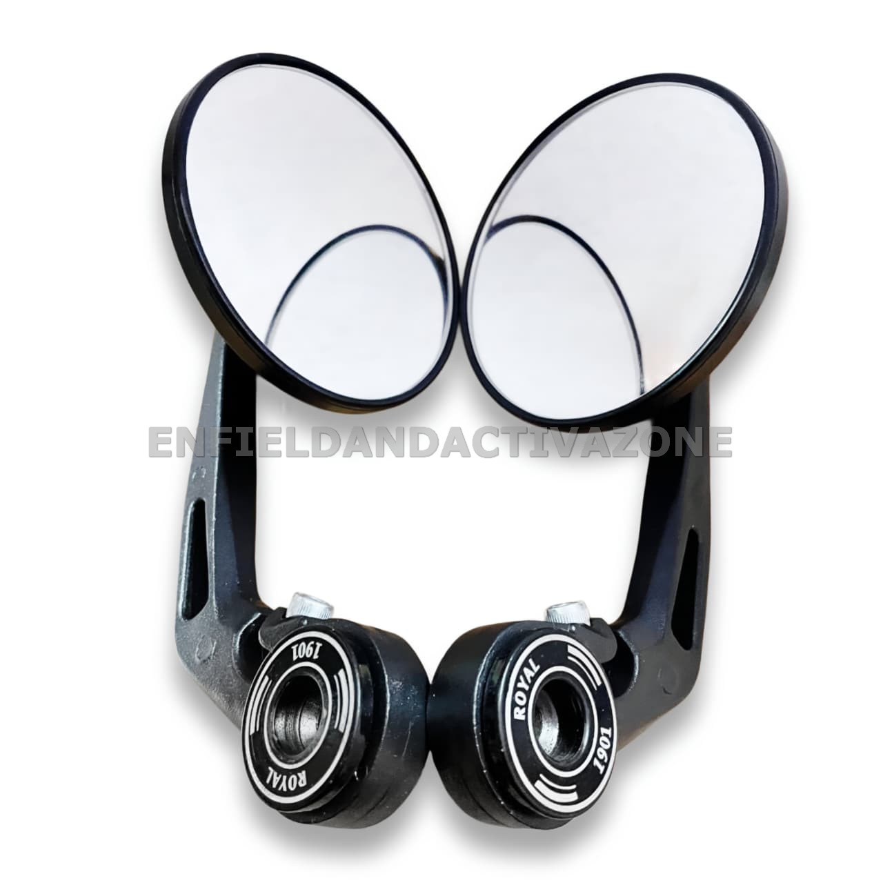 Royal Enfield Bar-End Mirrors – Matte Black CNC Aluminum Rear View ...